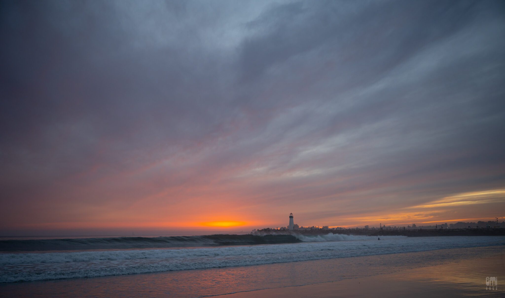 Photography - 20220113 Sunset at Twin Lakes Beach Santa Cruz Breakwater ...